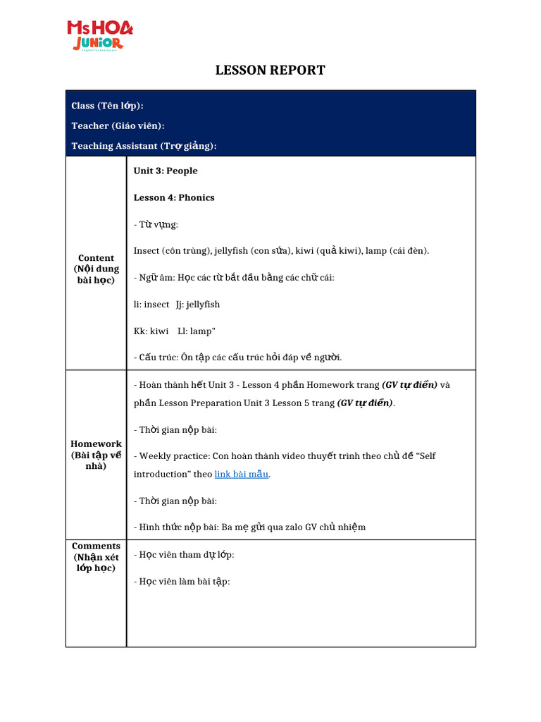 LESSON REPORT - U3 - L4 - EXPLORER 1 | PDF