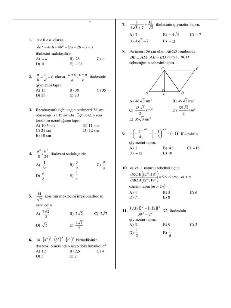 11-Ci Sinif Buraxılış | PDF