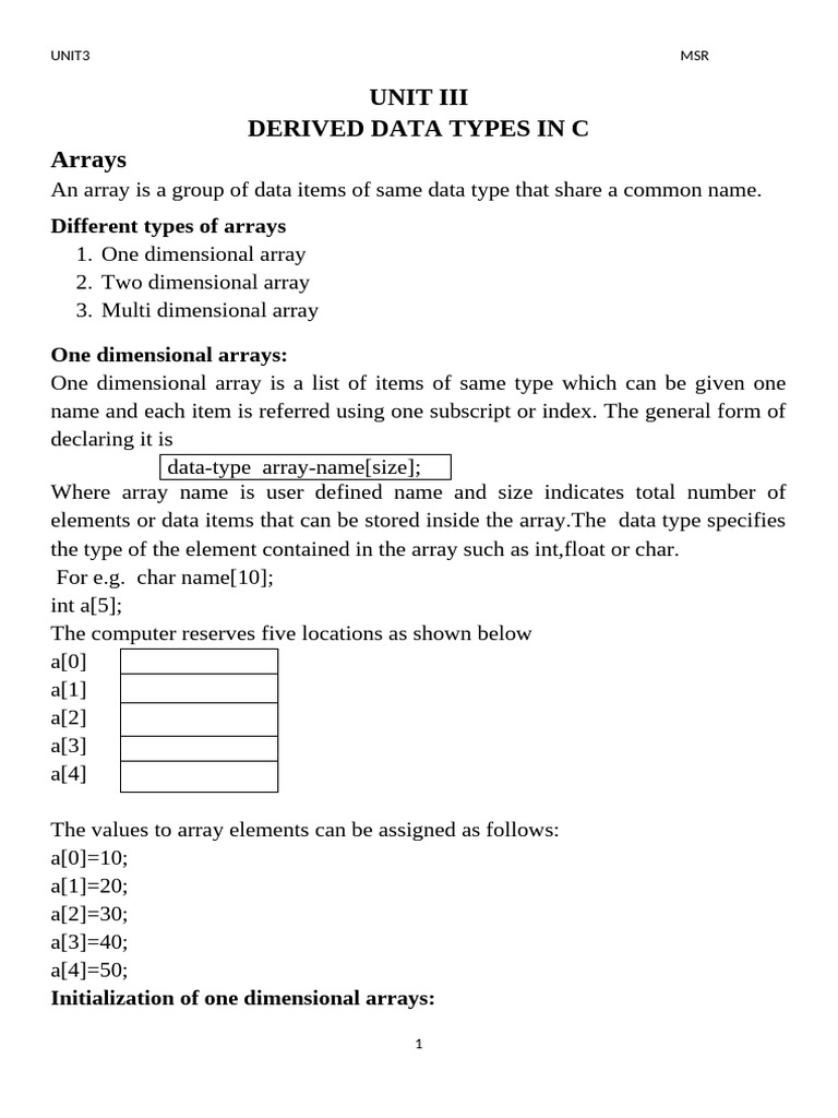 Unit3 Pdf Pointer Computer Programming Integer Computer Science 2033