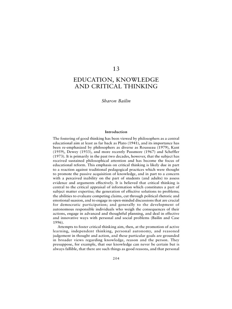 Critical Thinking Part 2 | PDF