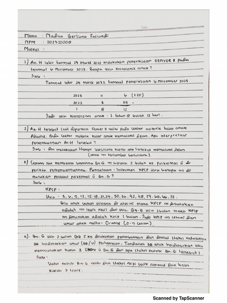 Tugas Kep - Anak Nadya Berliana | PDF