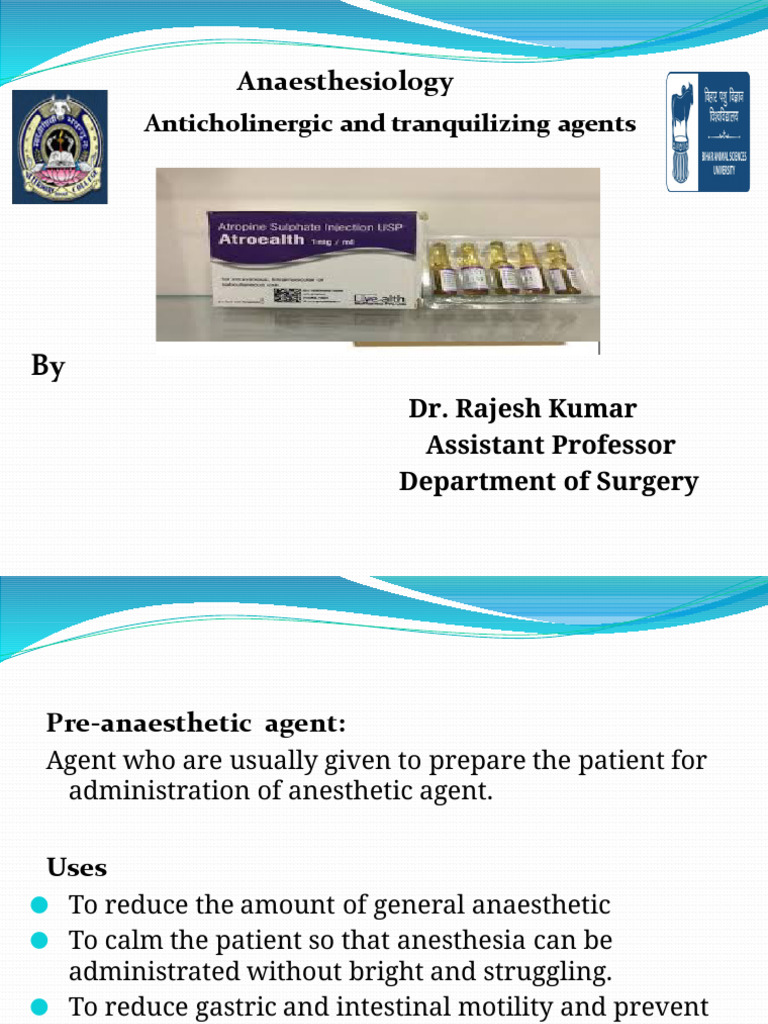 Anticholinergic_agent | PDF | Acetylcholine | Anesthesia