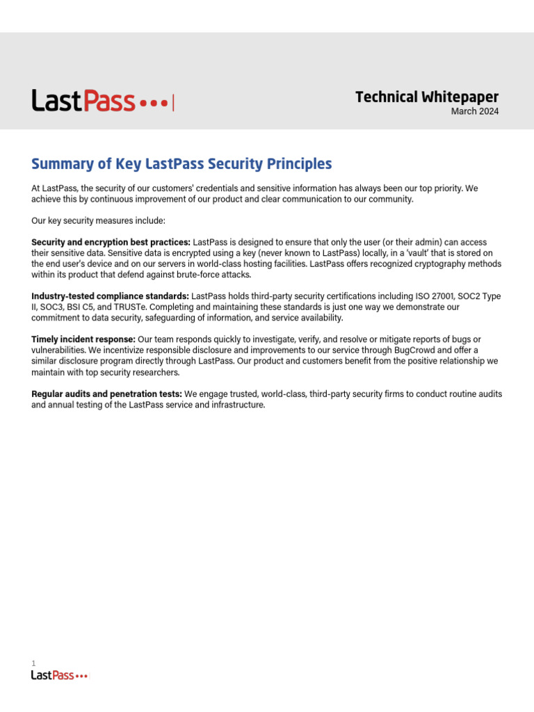 LastPass Security Principles Overview | PDF | Password | Security