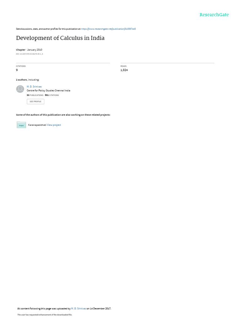Development of Calculus in India | PDF | Circle | Mathematics
