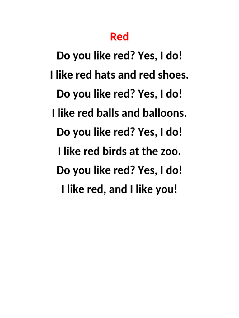 Love for the Color Red | PDF