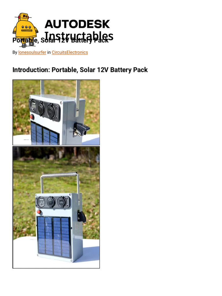 Portable, Solar 12V Battery Pack - 13 Steps (With Pictures ...