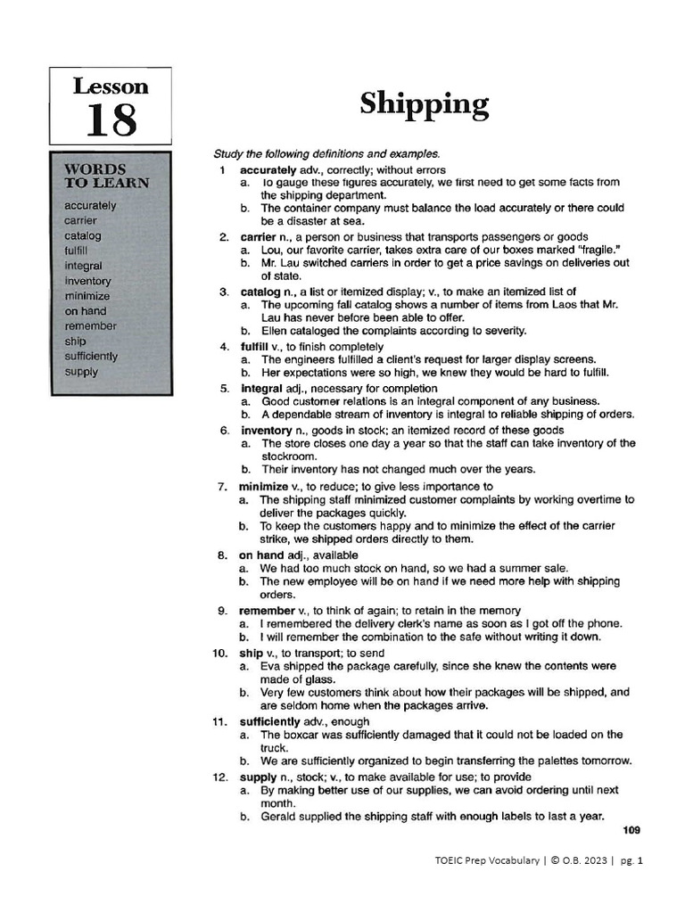 L18 - Vocabulary and Practice | PDF