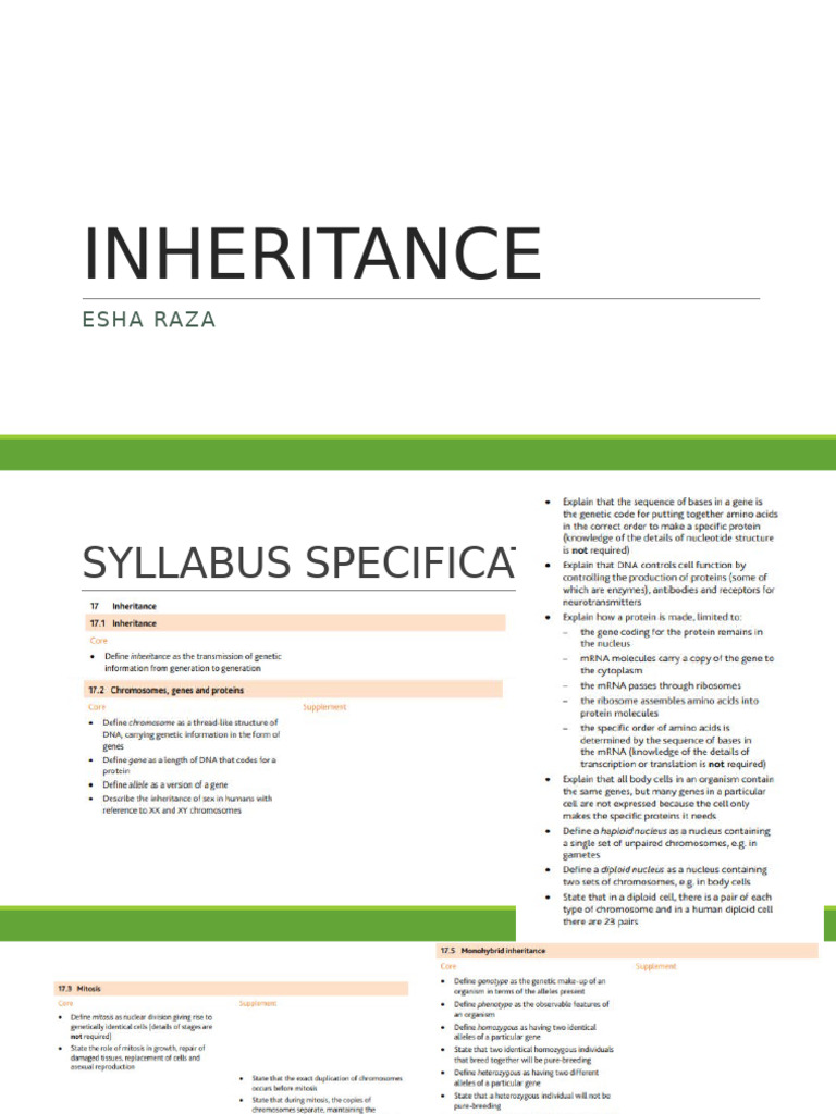Inheritance | PDF | Dominance (Genetics) | Genotype
