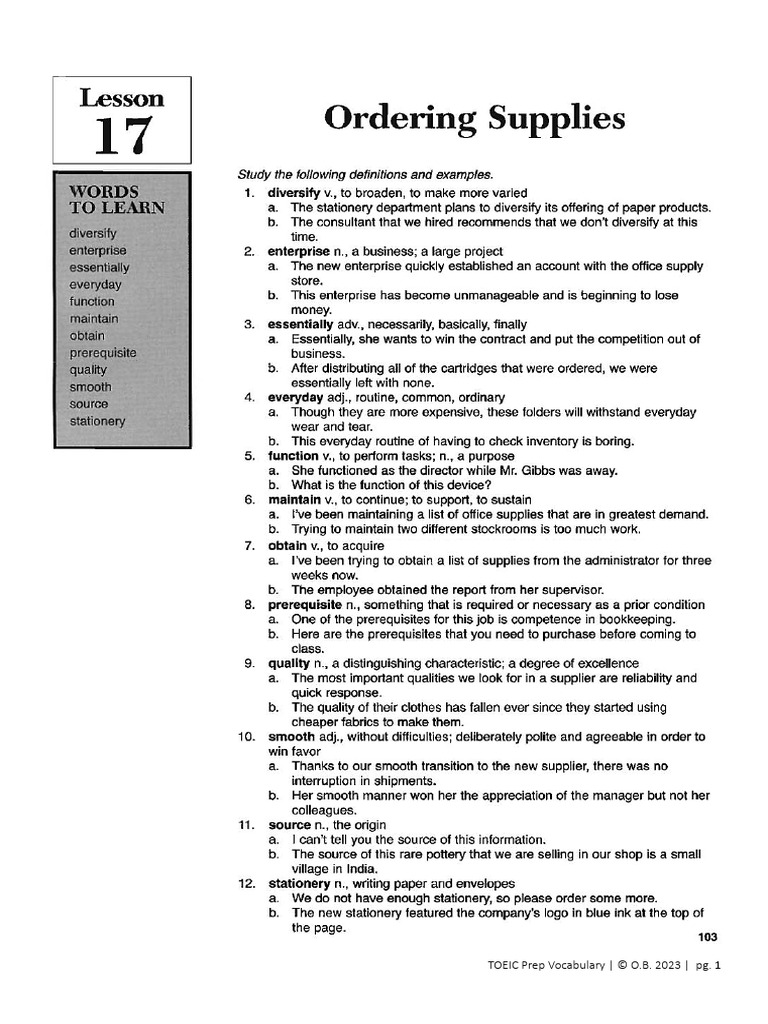 L17 - Vocabulary and Practice | PDF