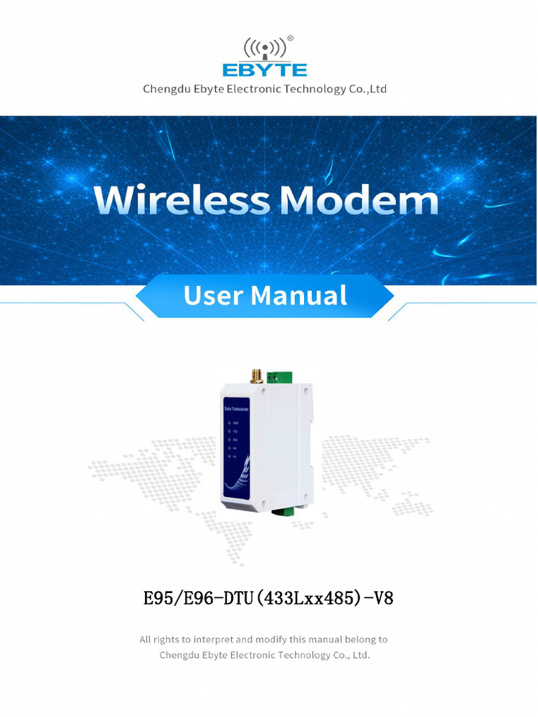 E95&E96-DTU (433Lxx-485) - V8 UserManual EN v1.0 | PDF | Power Supply | Telecommunications