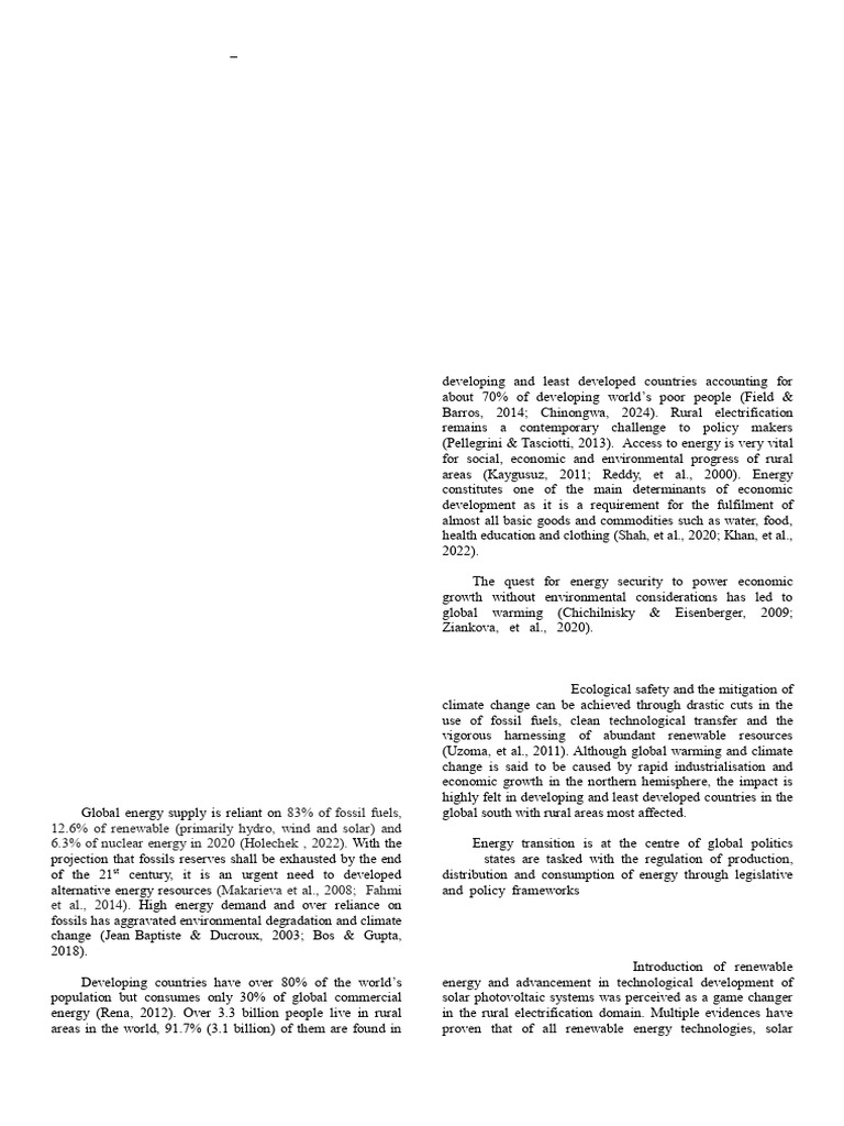 Renewable Energy for Sustainable Rural Development in Sub-Saharan ...