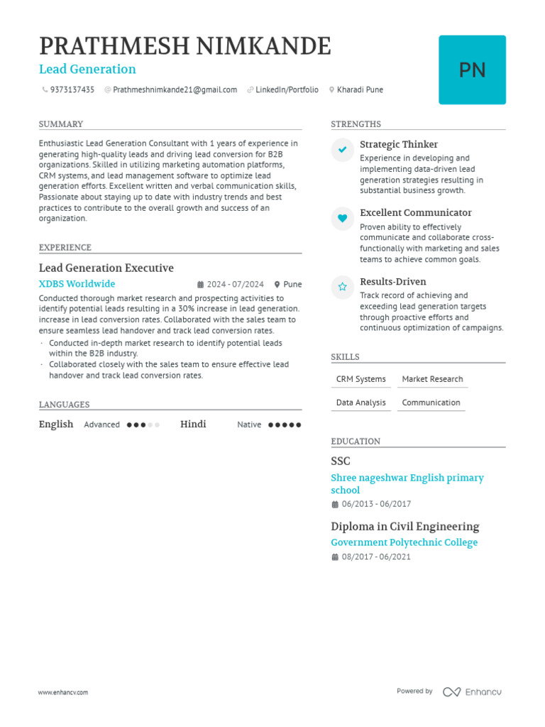 Prathmesh Nimkande Resume | PDF | Customer Relationship Management | Marketing Research