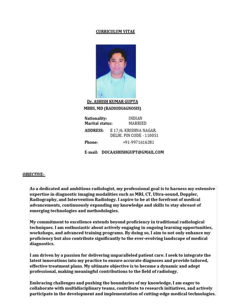 DR - Ashish - Kumar - Gupta - MD Radiology | PDF | Radiology | Medical ...