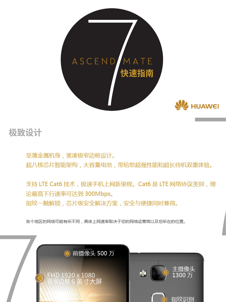 Ascend Mate7 - 快速入门 - 01 - 中文 | PDF