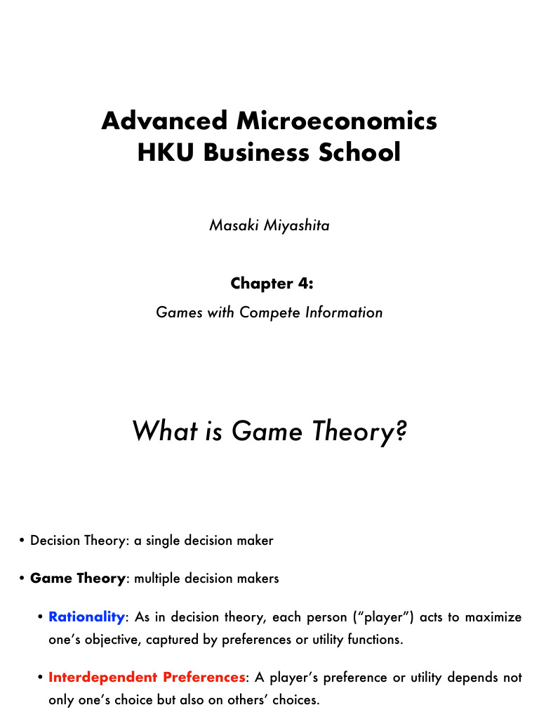 4 Game Complete Pdf Game Theory Mathematics