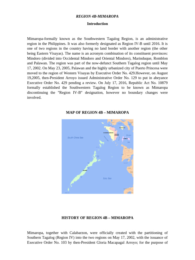 REGION4B-MIMAROPA | PDF | Foods | Cuisine