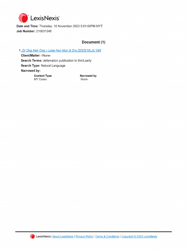 DR Ong Keh Ong V Loke Hon Mun & Ors (2023) MLJU 349 | PDF