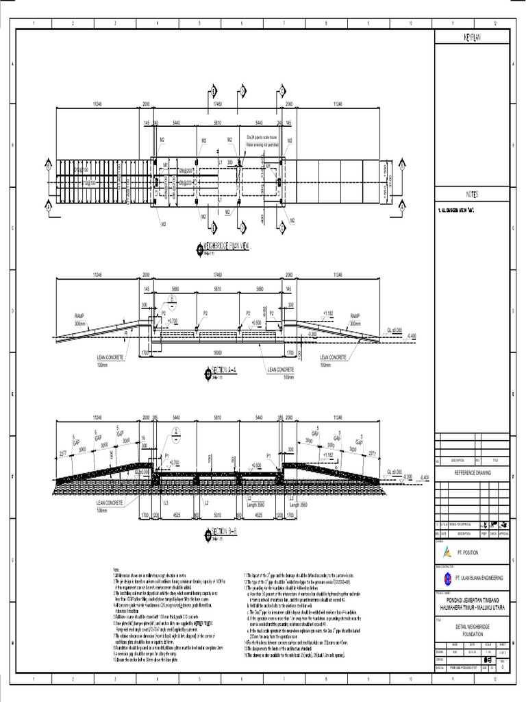 PWB Ube Pos Eng 0101 Detail Weighbridge Foundation r0 | PDF