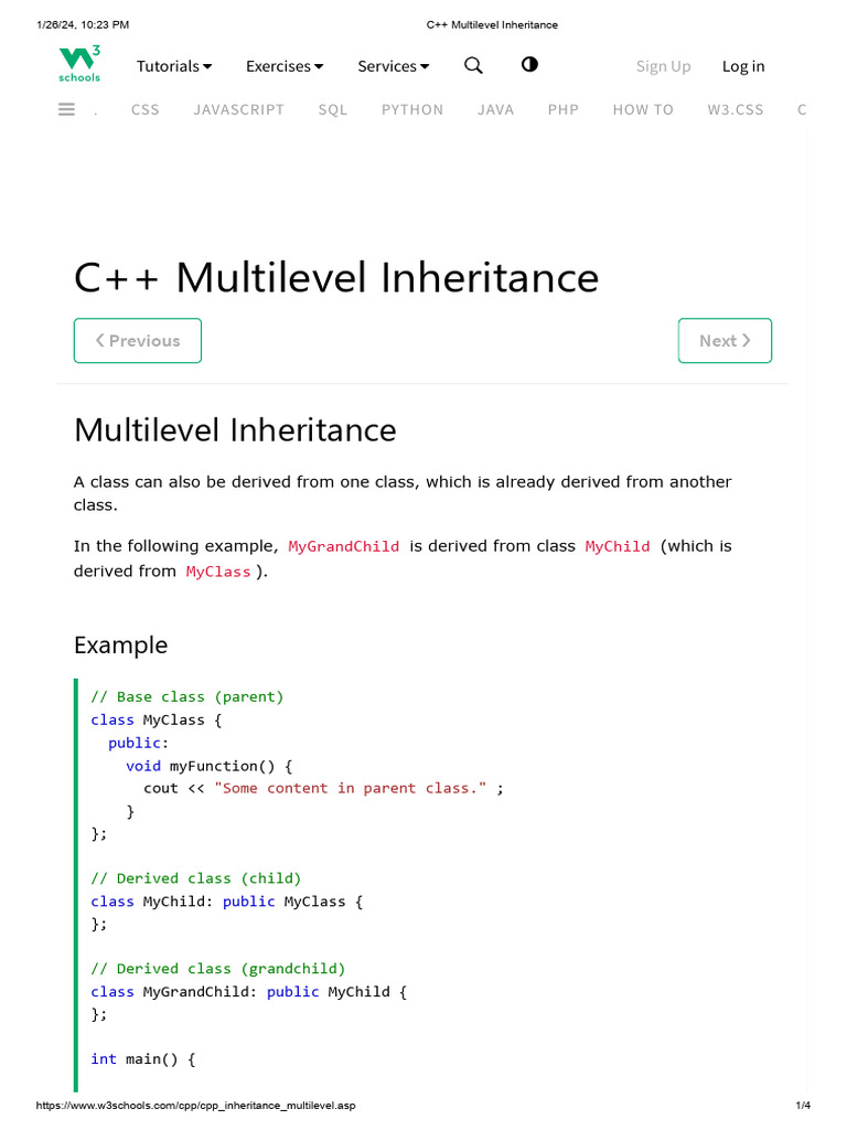 C++ Multilevel Inheritance | PDF | Computer Programming | Software ... C++ Multilevel Inheritance | PDF | Computer Programming | Software ...