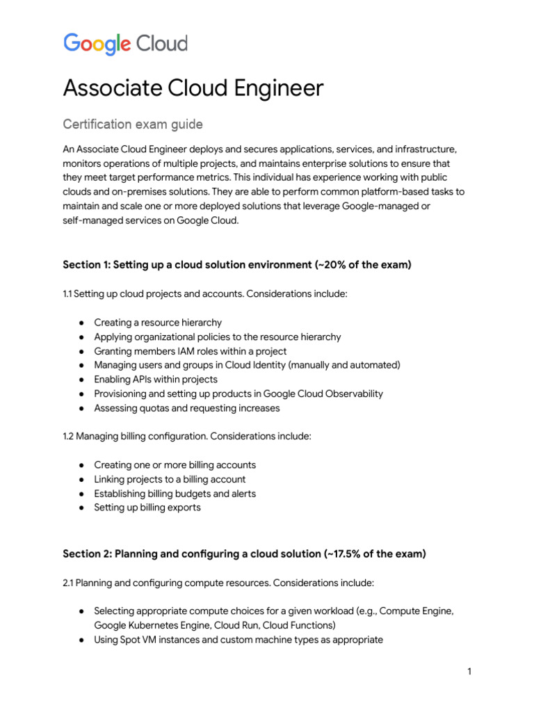 Associate Cloud Engineer Exam Guide English | PDF | Cloud Computing | Computing