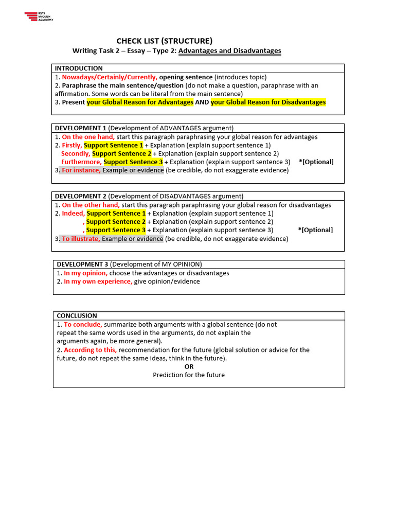 3-TASK2 ADVandDISAD-DISCSSbothVIEWS (Checklist-Samples) | PDF ...