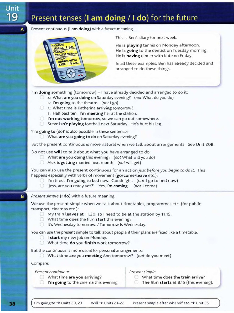 Present Tenses For Future | PDF
