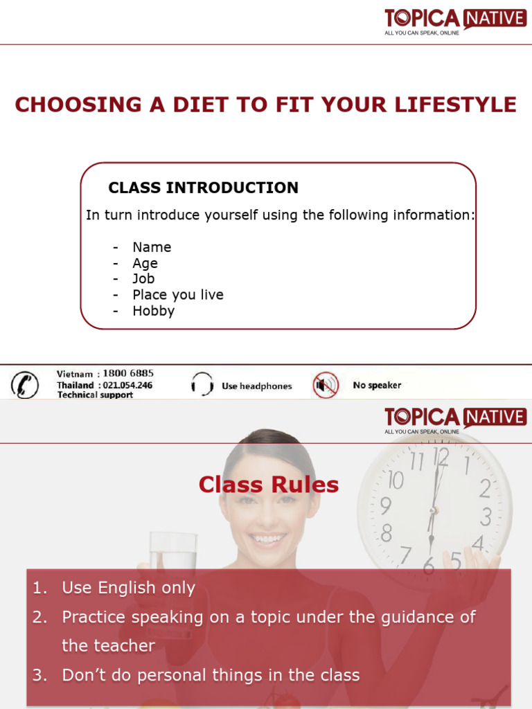 Class on Healthy Diet Choices | PDF