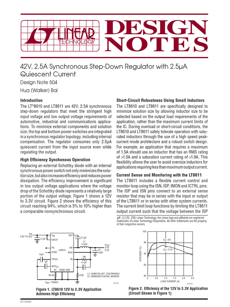 42V, 2.5A Synchronous Step-Down Regulator | PDF | Electrical Circuits | Electrical Equipment