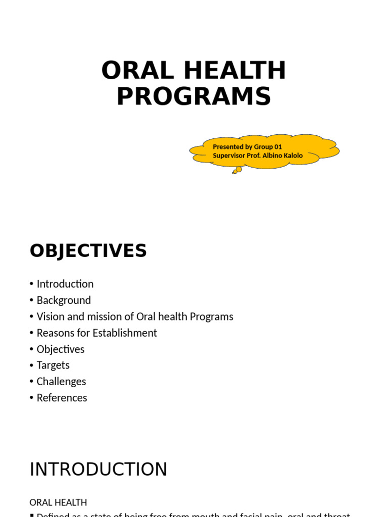 Oral Health Programs & Mental Health Programs | PDF | Mental Health ...