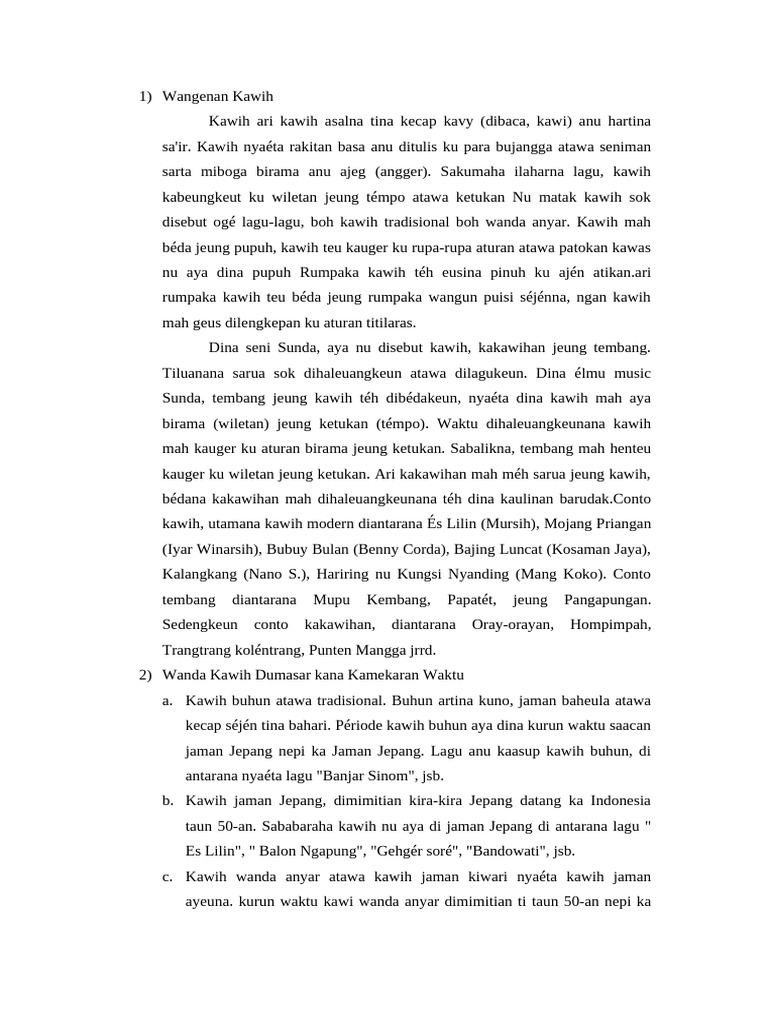 Wangenan Kawih | PDF