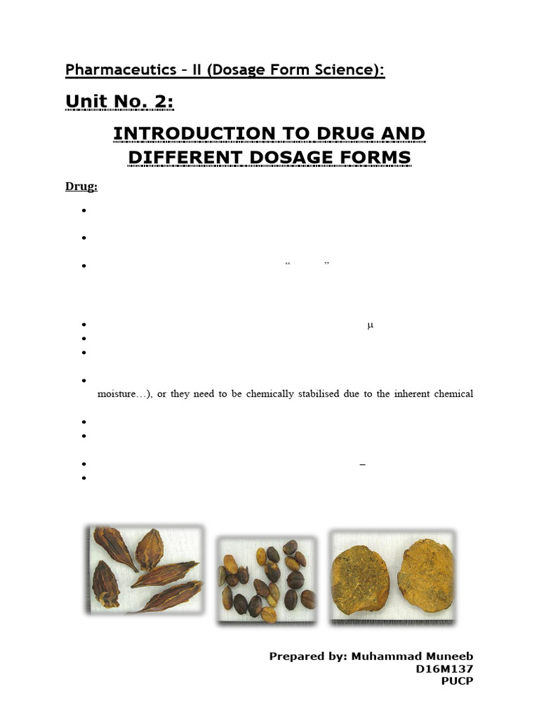 Introduction To Dosage Forms by M Muneeb | PDF | Tablet (Pharmacy ...