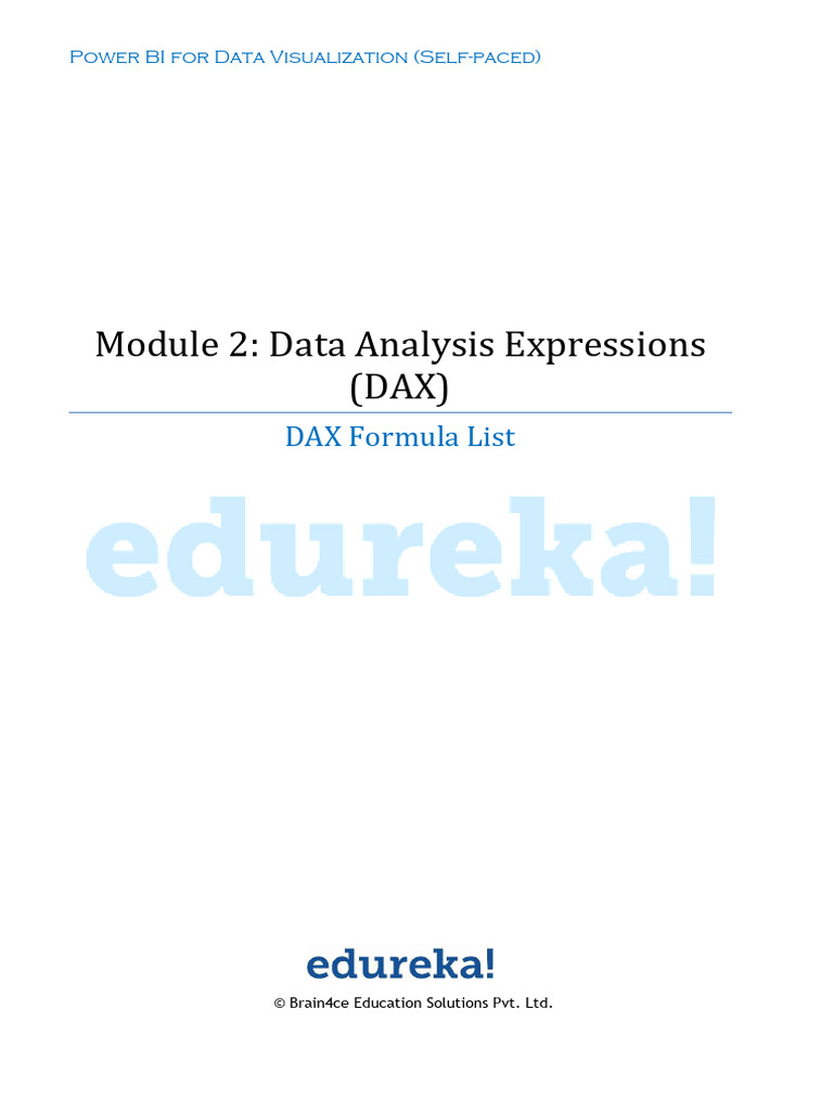 DAX Formula List for Power BI | PDF | Bond Duration | Trigonometric ...