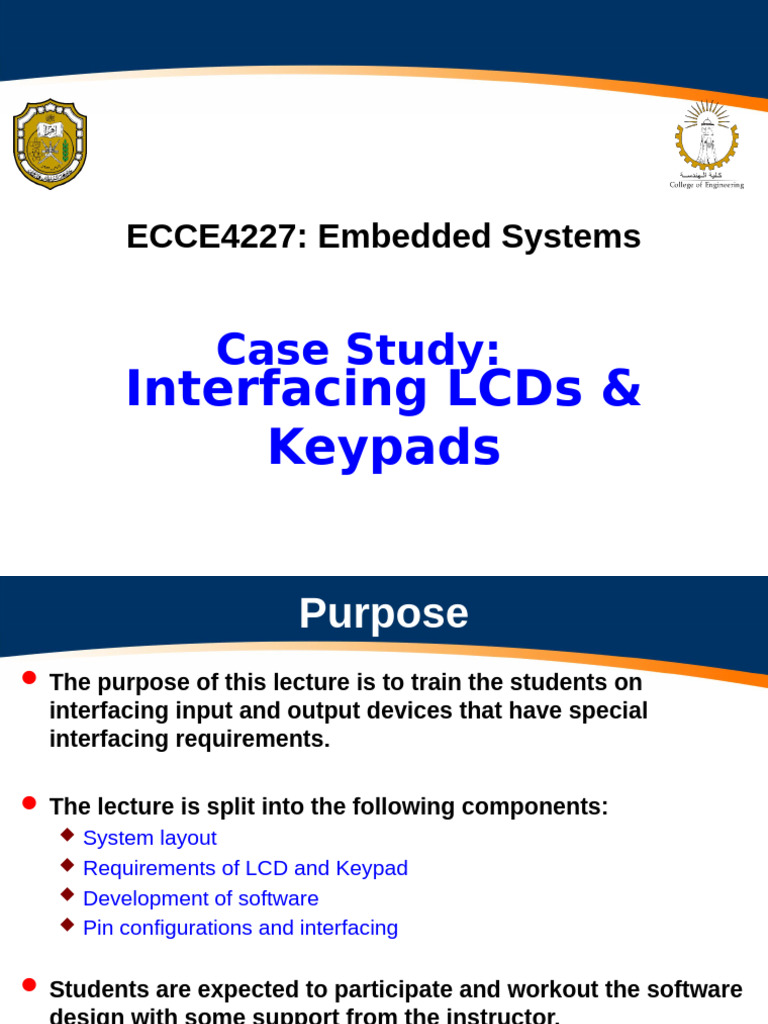 Embedded Systems: LCD & Keypad | PDF | Liquid Crystal Display ...