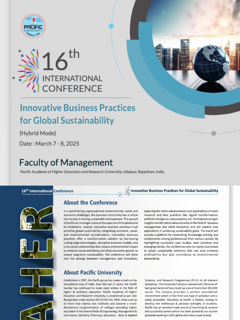 16th International Conference at Faculty of Management, PAHER ...