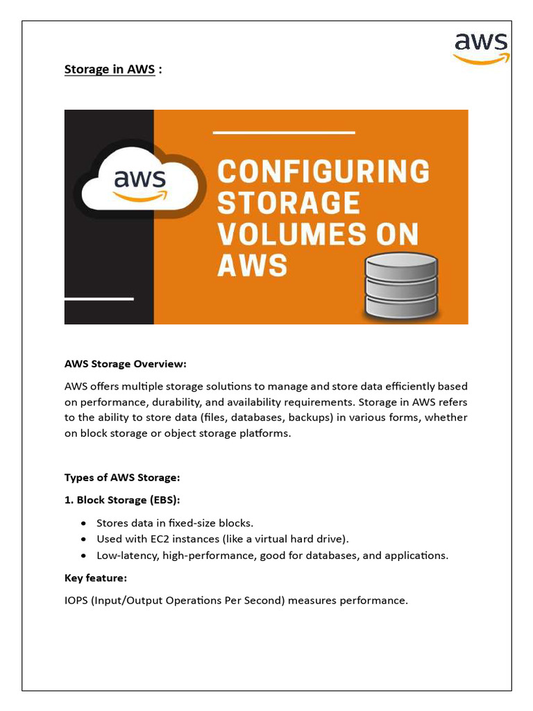 Configuring Storage Volumes On AWS | PDF | Computer Data Storage | Computer Engineering