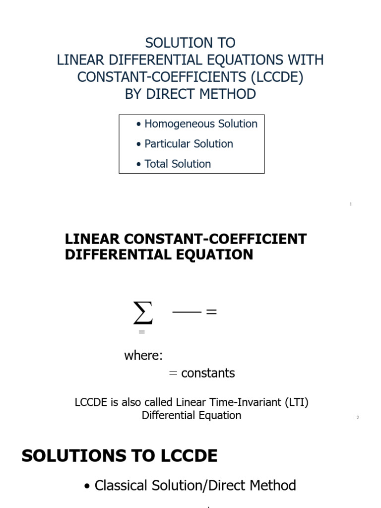 L02 LCCDE DirectMethod 2 | PDF | Mathematical Objects | Equations