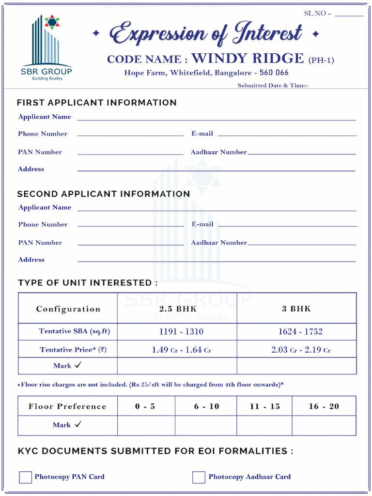 Windy Ridge EOI Form | PDF