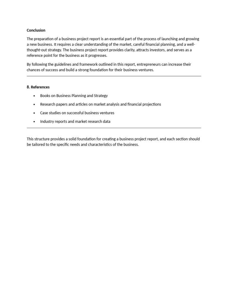 Business Project Report Conclusion | PDF
