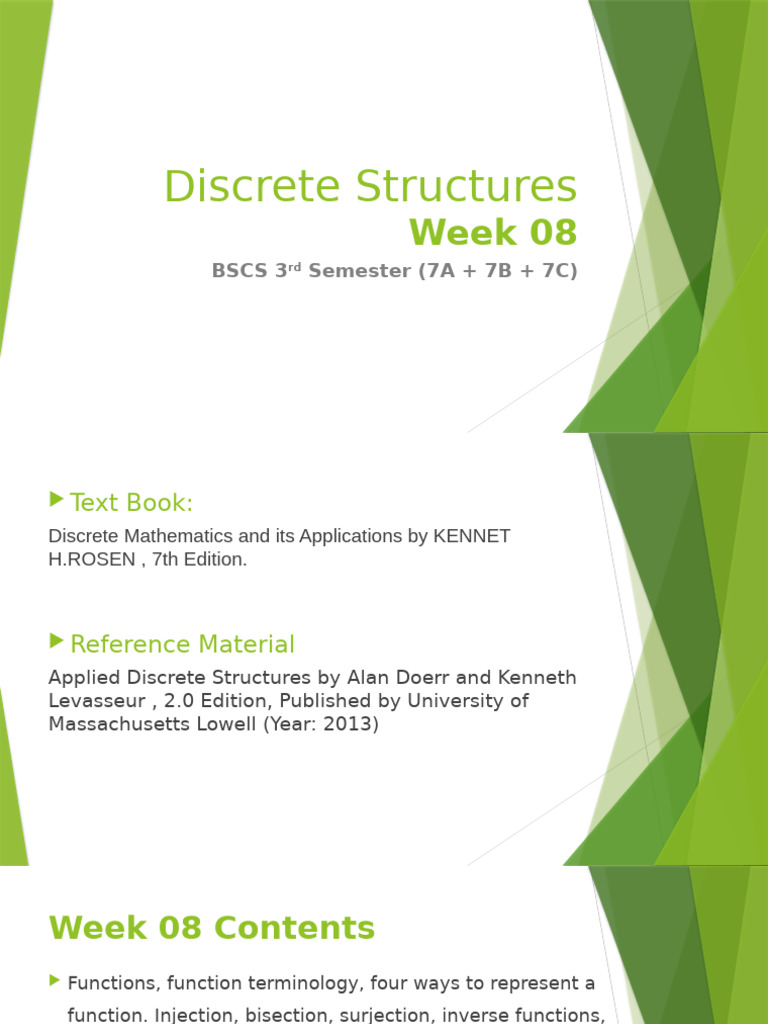 Discrete Structures (w8) | PDF | Function (Mathematics) | Mathematical ...