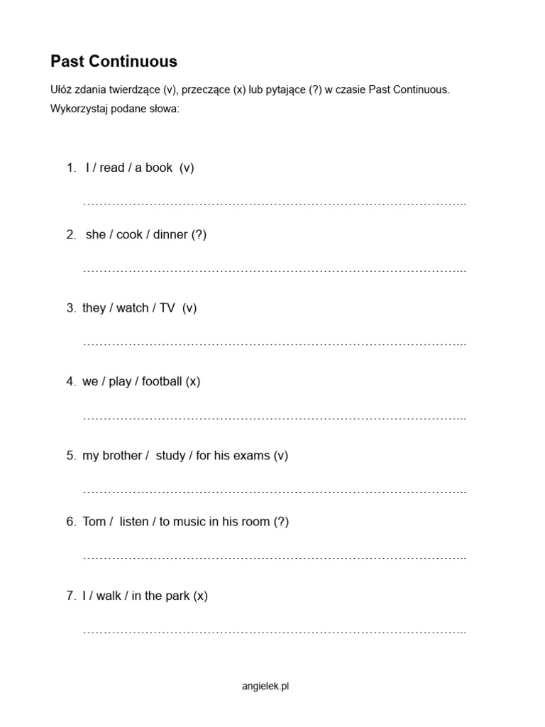 Past Continuous 30 Zdan | PDF