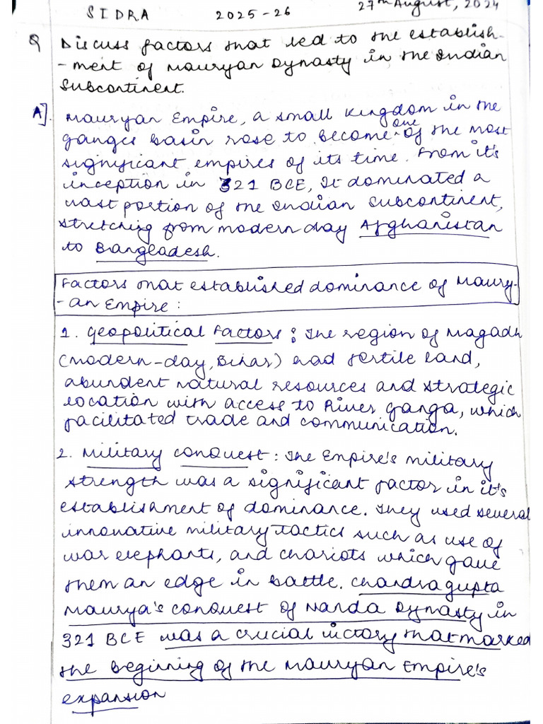 Sidra. Dmq-27th August,2024. Year-2025-26 | PDF