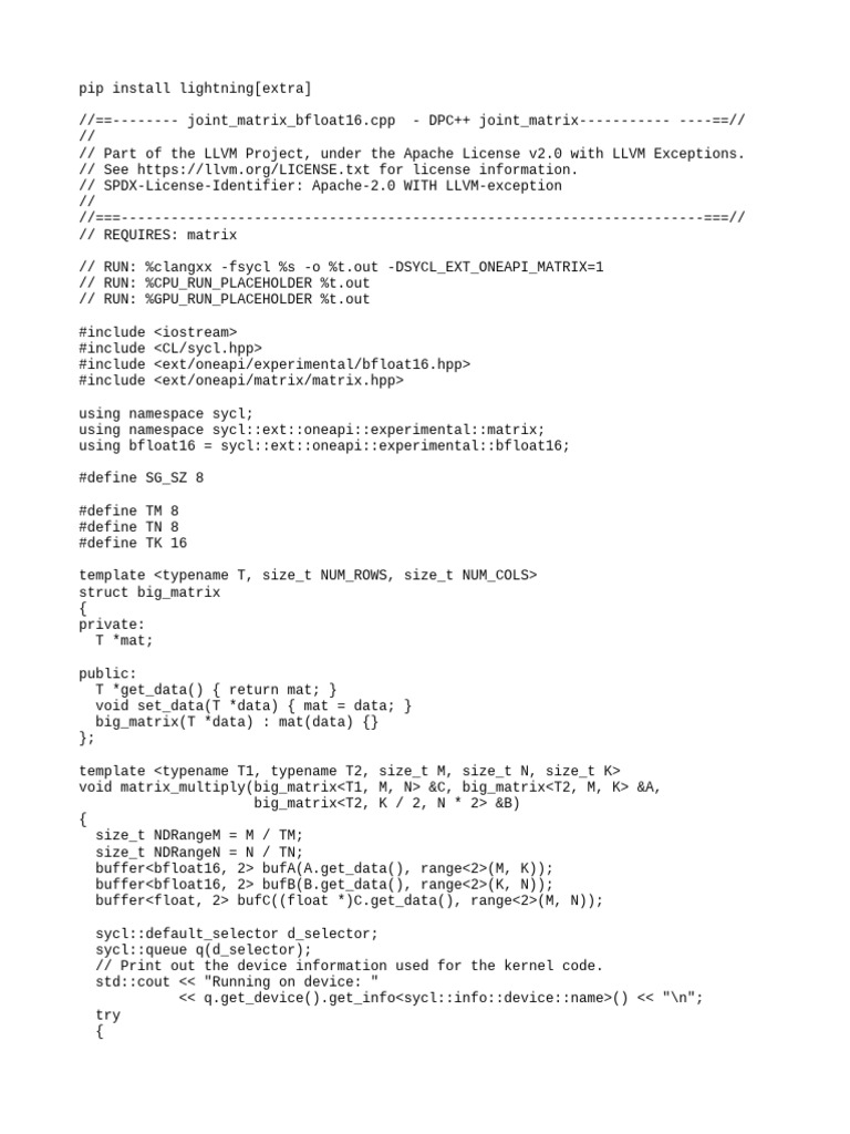 Joint Matrix Bfloat16 Modified | PDF | Computer Science | Object ...