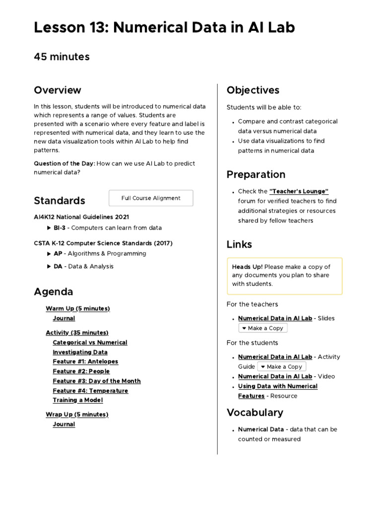 Numerical-Data-in-AI-Lab | PDF | Artificial Intelligence | Intelligence (AI) & Semantics