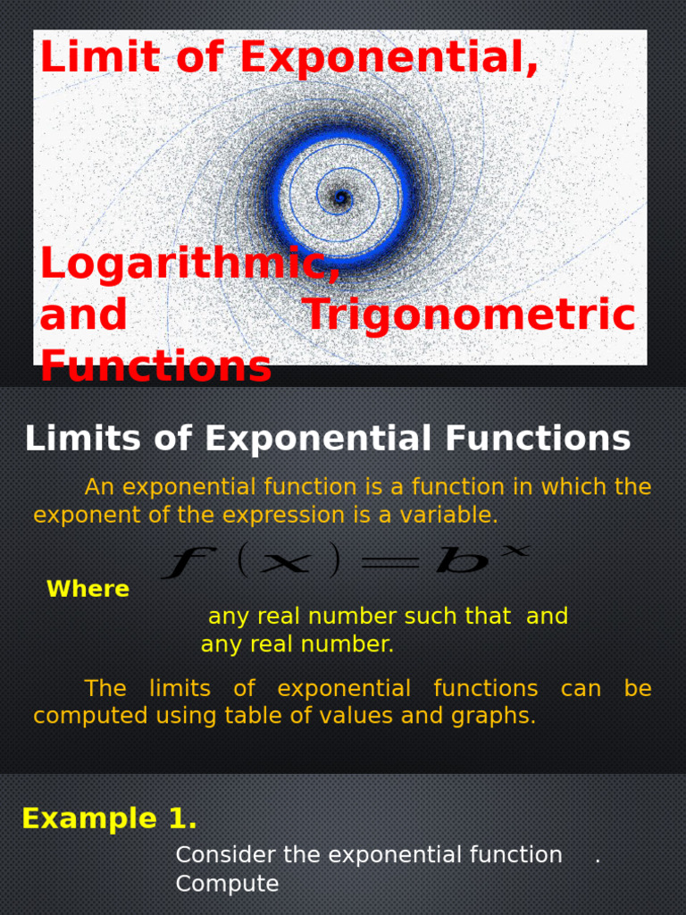 Lesson 3 Limits Of Exponential Logarithmic And Trigonometric Functions