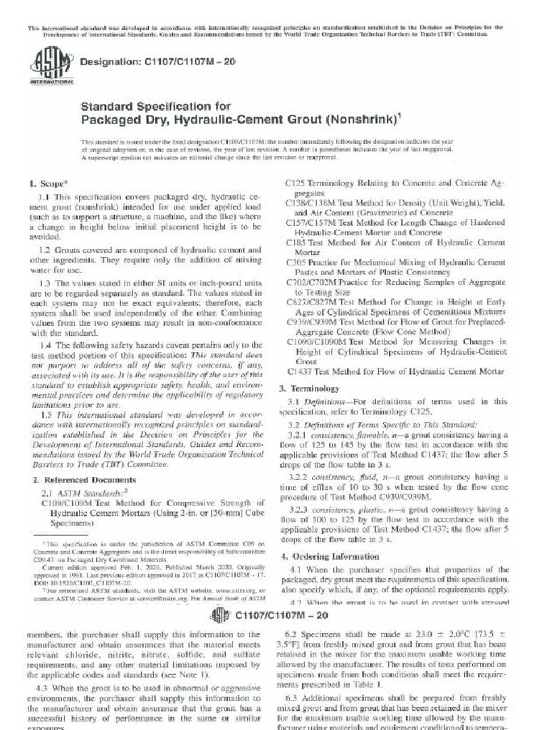 ASTM C1107-1107M -20 | PDF