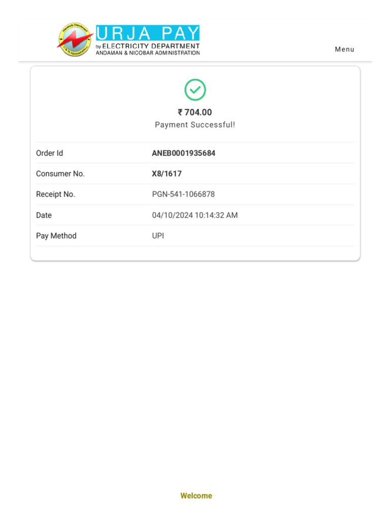 UPI Payment Receipt for Order ANEB0001935684 | PDF