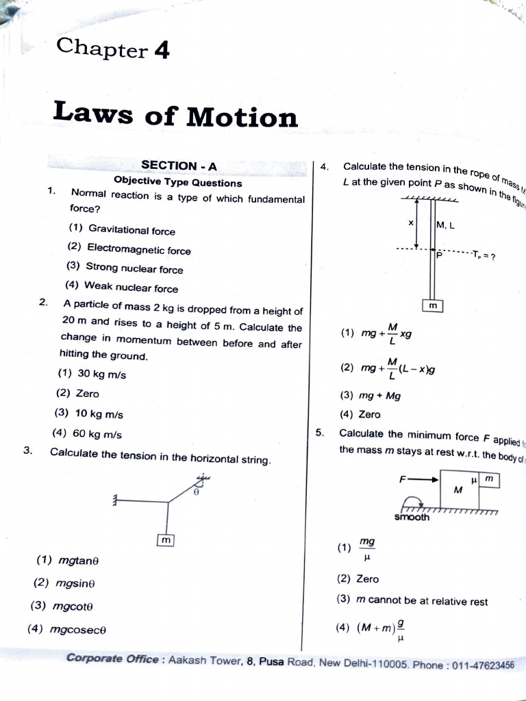 NLM Questions | PDF | Force | Friction