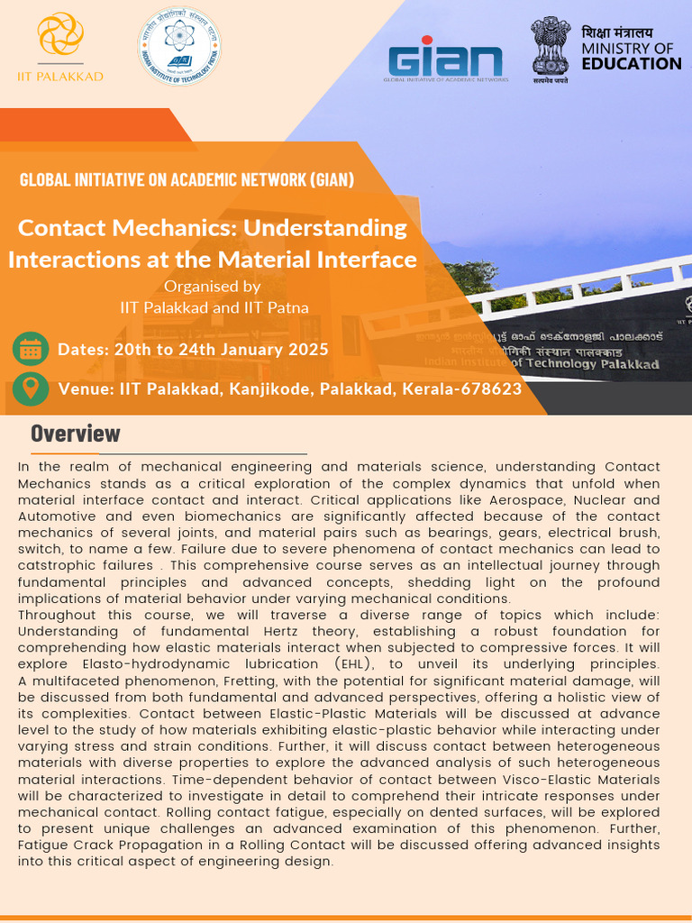 GIAN-CM 2025 Brochure | PDF | Wear | Mechanics