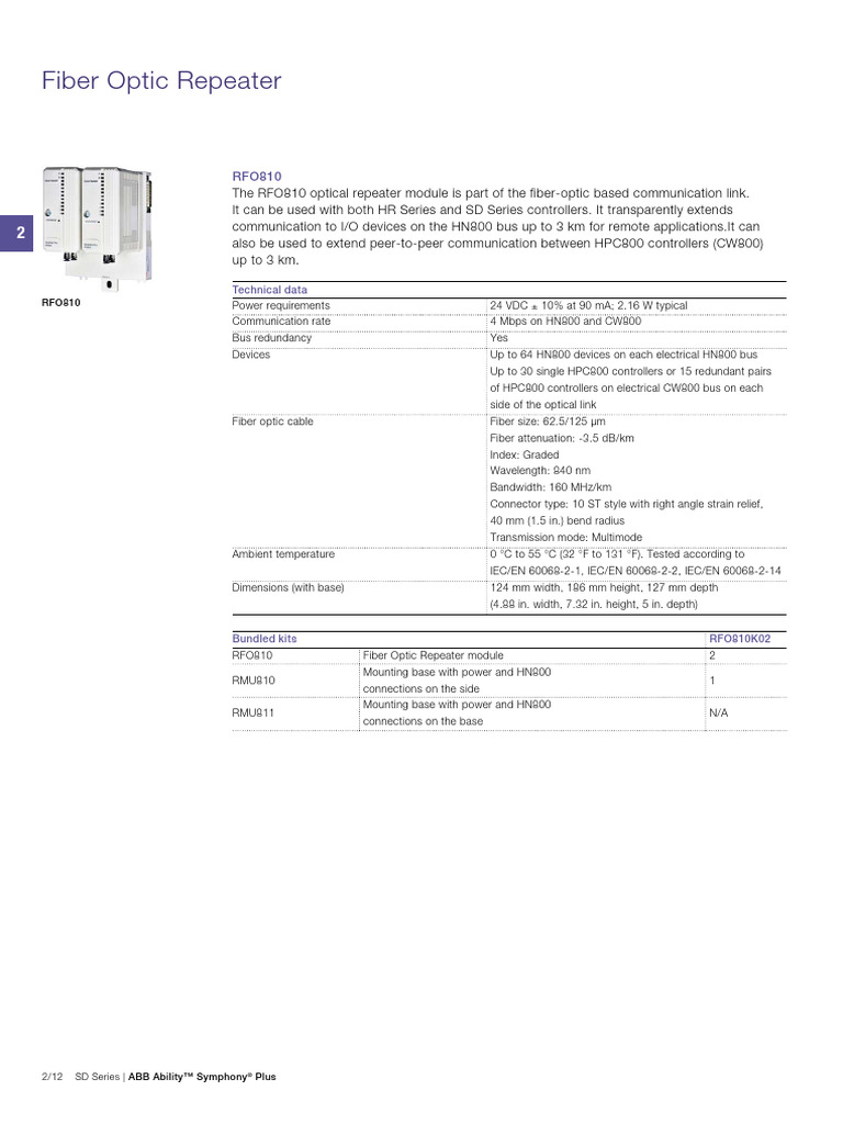 Tai Lieu Module RFO 810 | PDF | Optical Fiber | Electronics