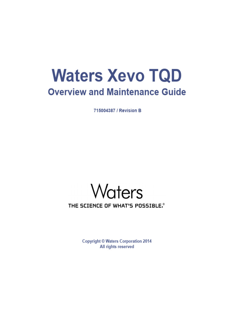 xevo_tqd (1) | PDF | Mass Spectrometry | Electrospray Ionization